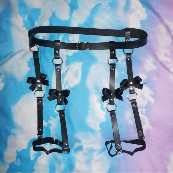 Accessories | Baddie Leg Garter Waist Harness Bondage Bow | Poshmark